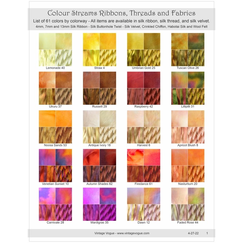 Colour Streams Color Card 2 - 61 Colors